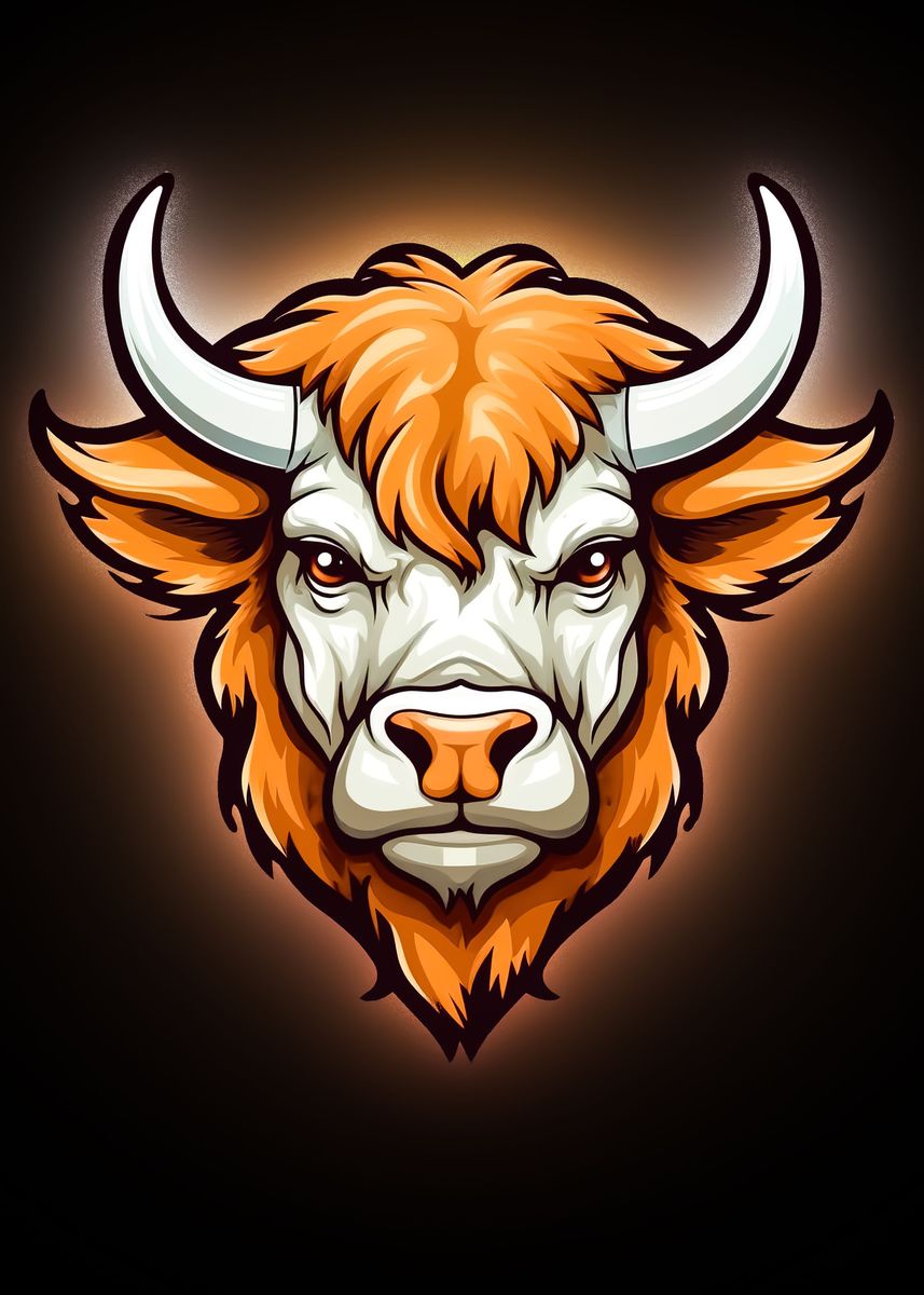 'animal bull mascot' Poster, picture, metal print, paint by Demon ...