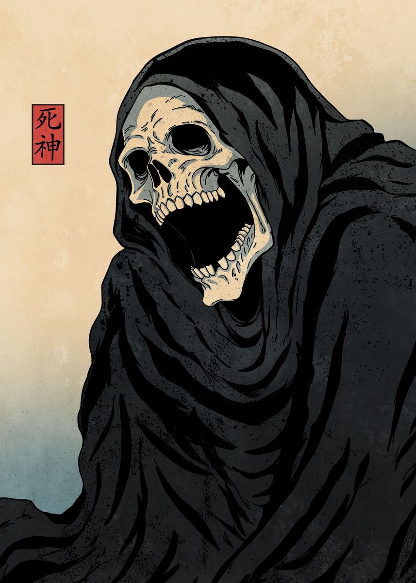 'Laughing Reaper' Poster, picture, metal print, paint by Fanfreak ...