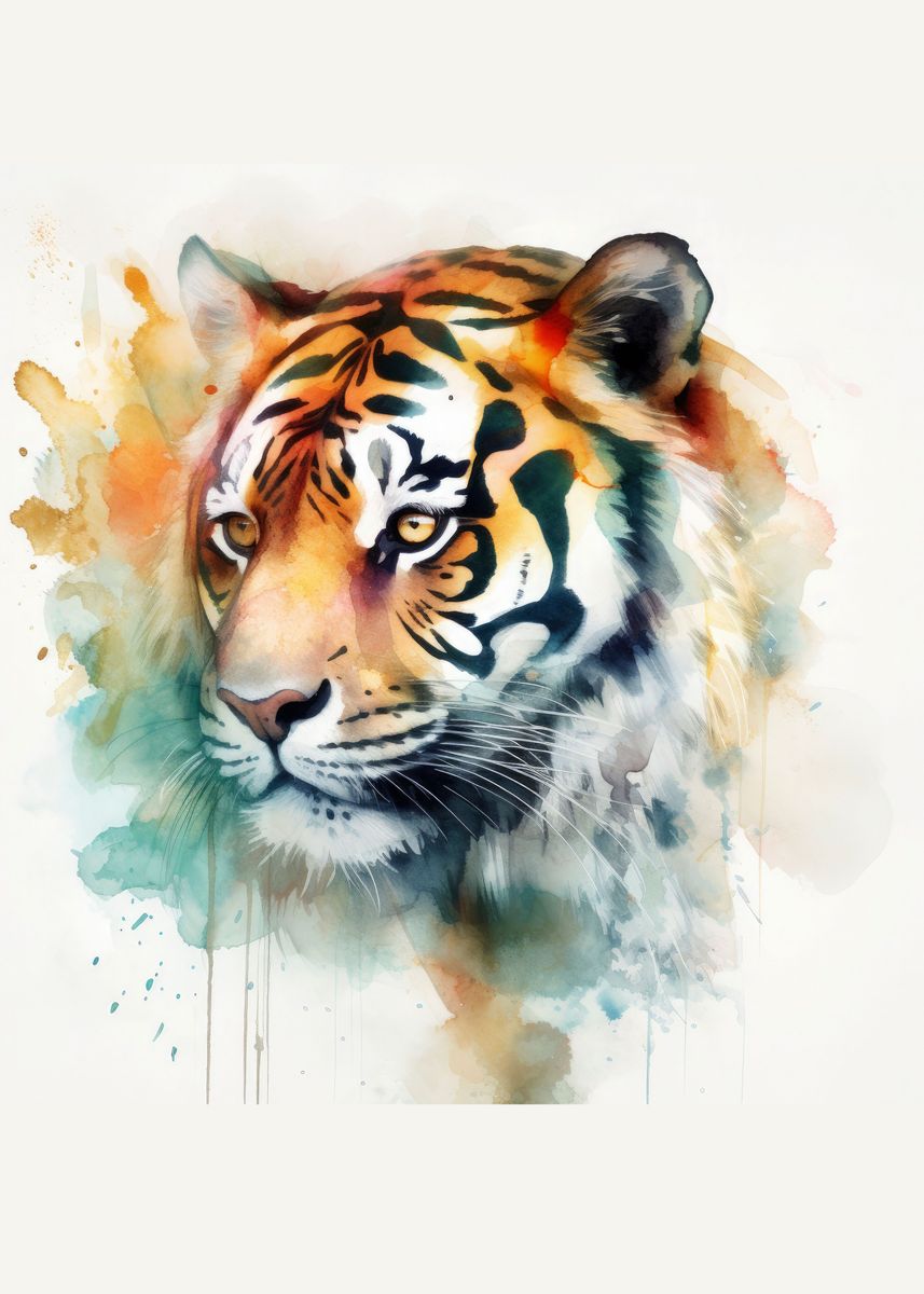 'tiger' Poster, picture, metal print, paint by Sigit Nur Cahyo | Displate