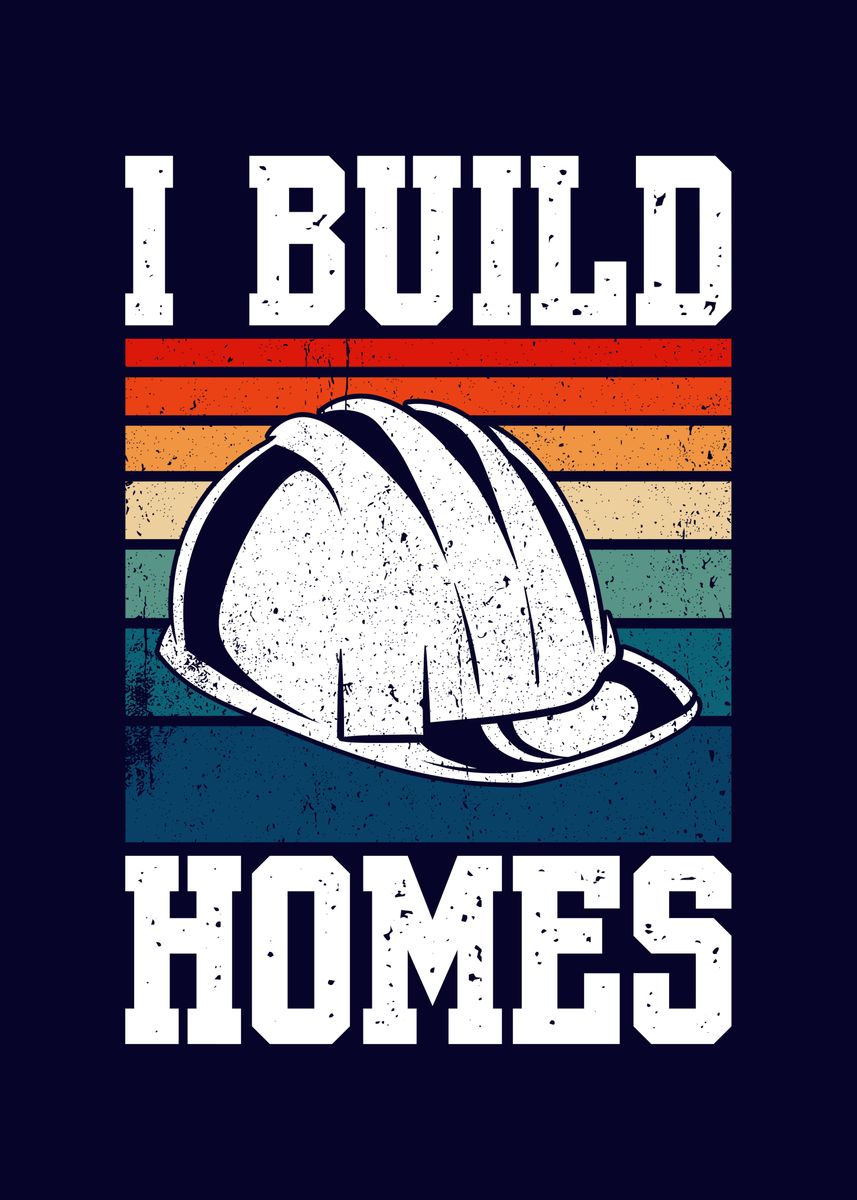 'Funny Construction Worker' Poster, picture, metal print, paint by ...
