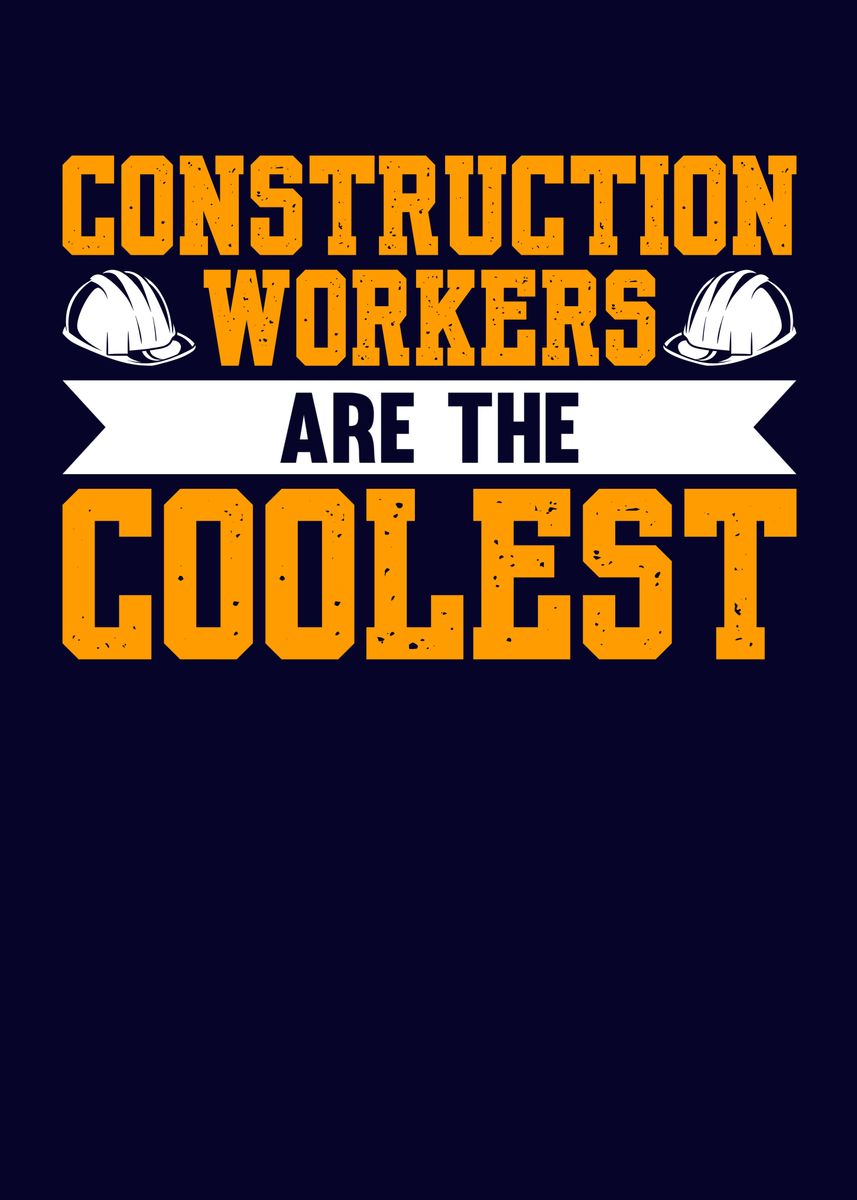 'Funny Construction Worker' Poster, picture, metal print, paint by ...