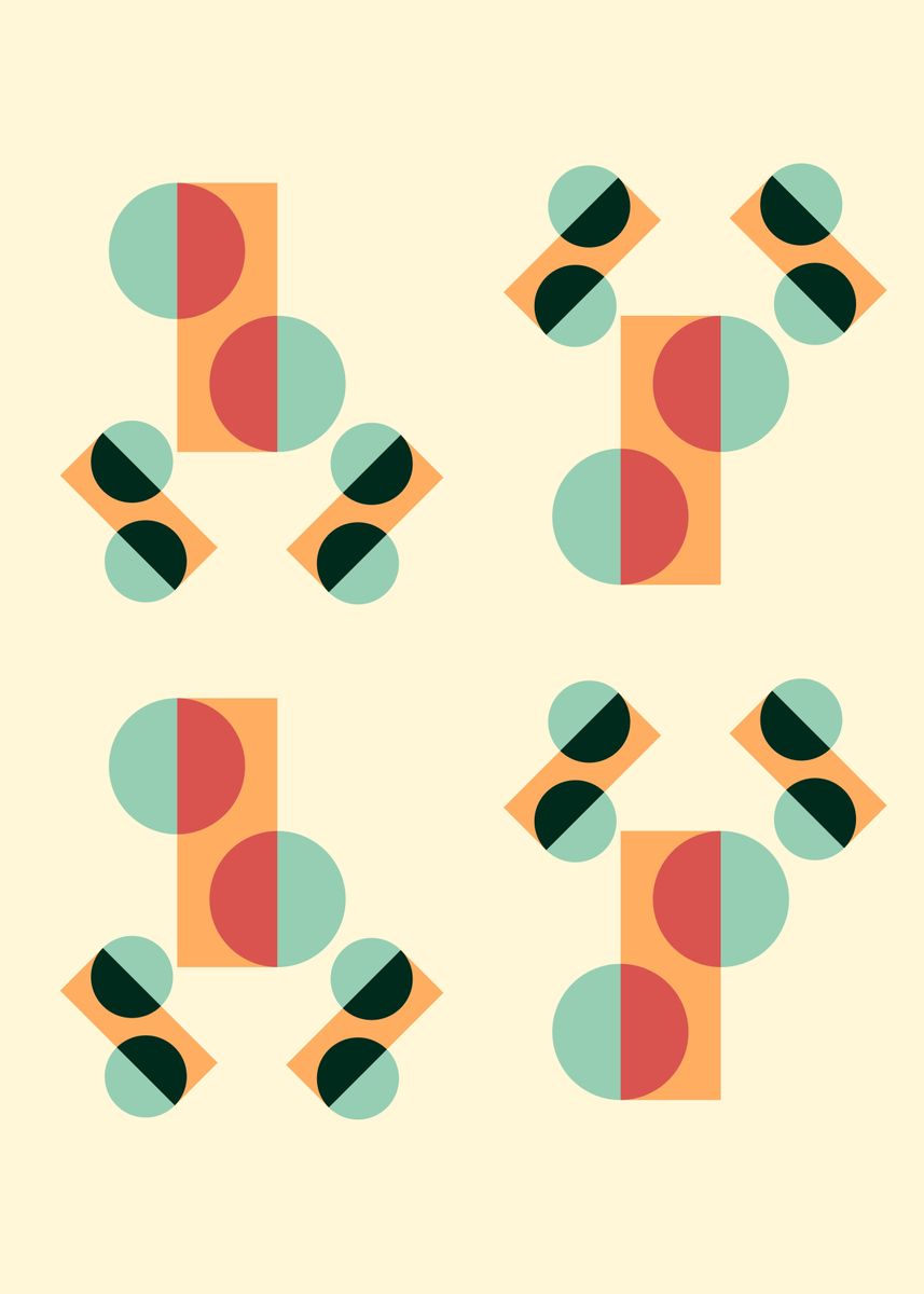 'Abstract modern minimalist' Poster, picture, metal print, paint by ...