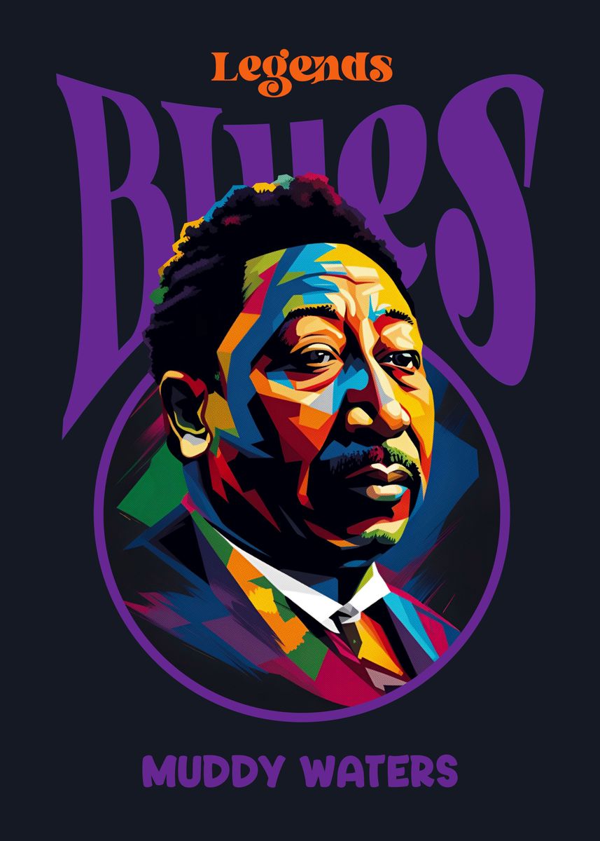 'Muddy Waters wpap' Poster, picture, metal print, paint by Popart ...