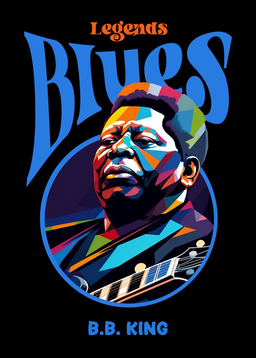 'BB King wpap' Poster, picture, metal print, paint by Popart PosterS ...