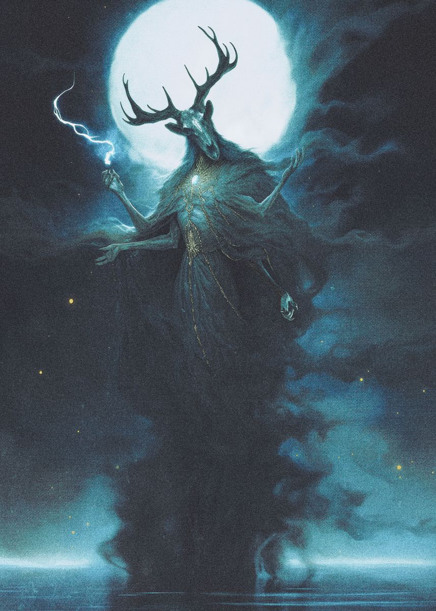 'Elder of the Full Moon' Poster, picture, metal print, paint by ...