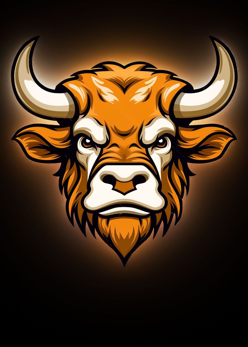 'animal bull mascot' Poster, picture, metal print, paint by Demon ...