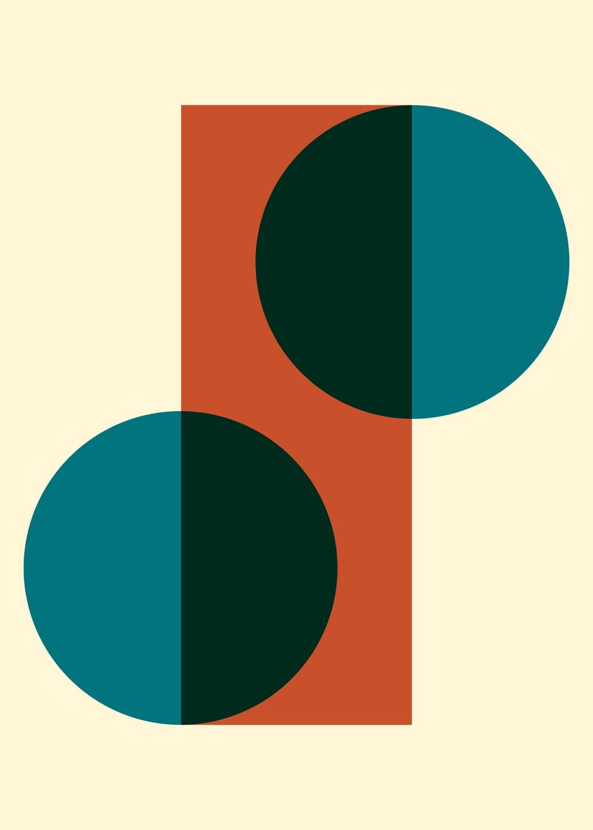 'Abstract modern minimalist' Poster, picture, metal print, paint by ...