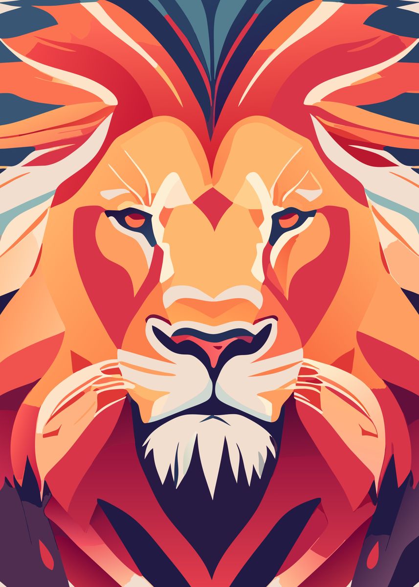 'Lion' Poster, picture, metal print, paint by crbn design | Displate