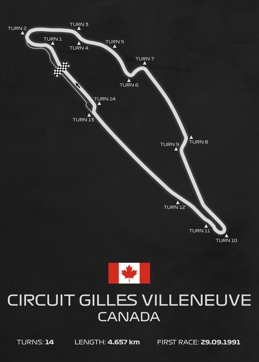 'F1 Track Canada' Poster, picture, metal print, paint by ...