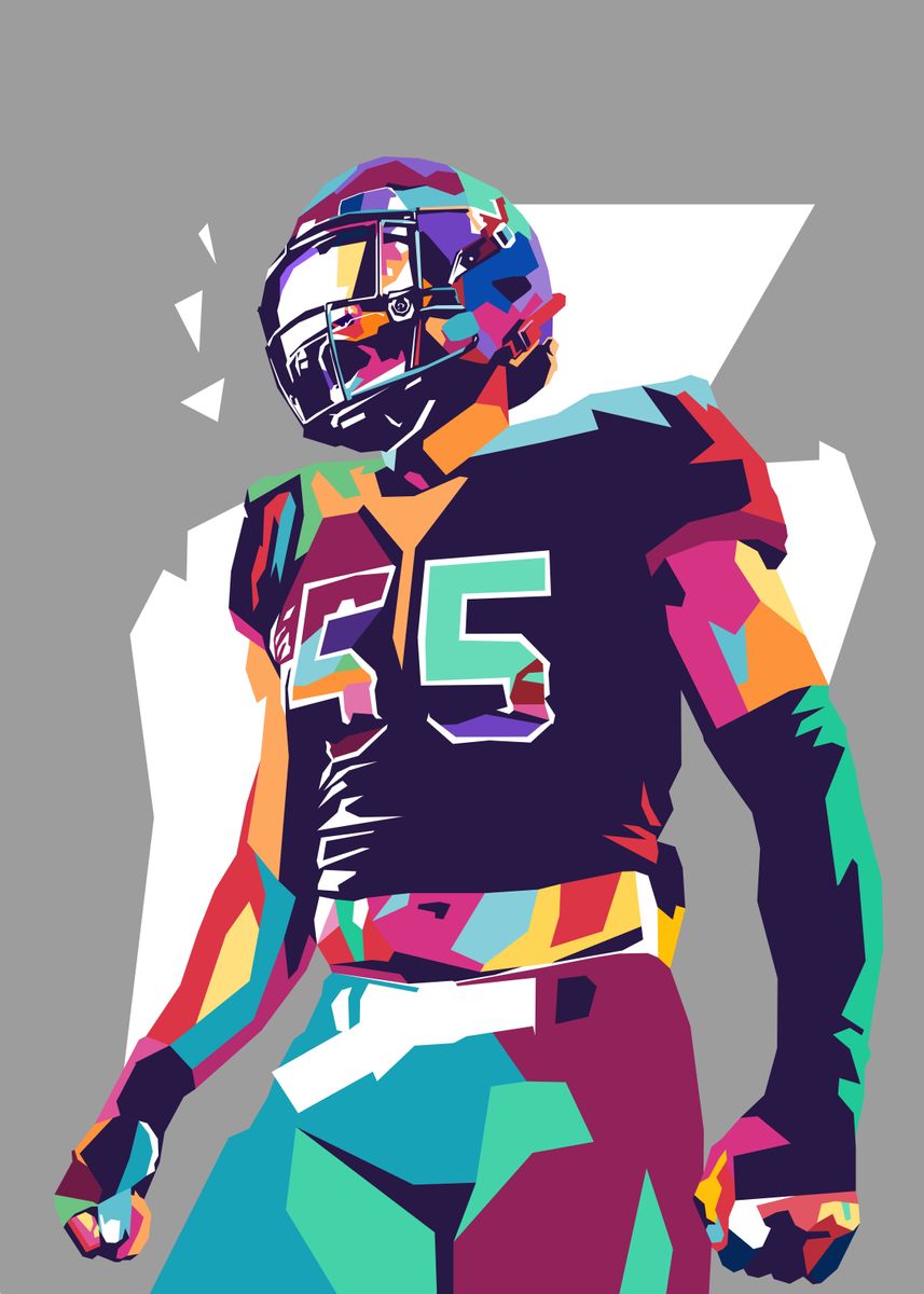 'American Football Pop art' Poster, picture, metal print, paint by Ro ...
