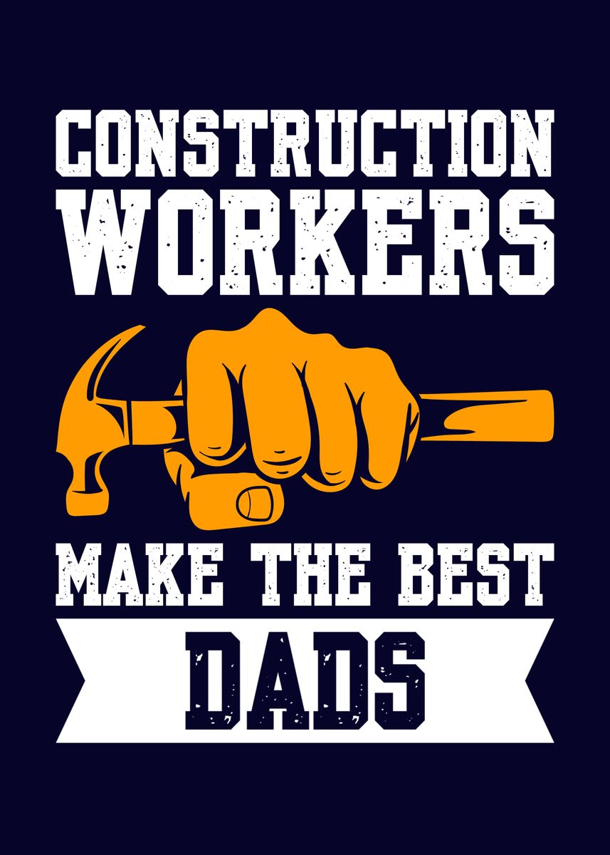 'Funny Construction Worker' Poster, picture, metal print, paint by ...
