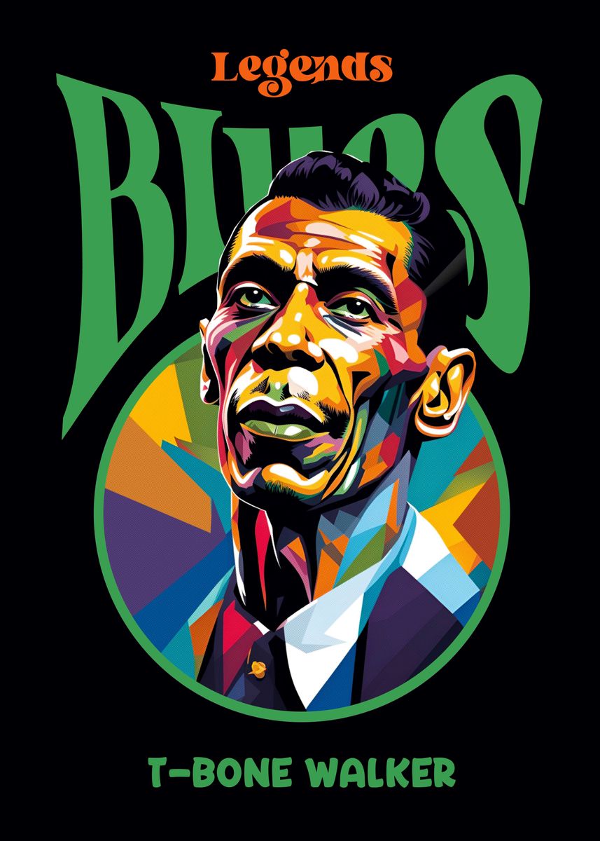 'TBone Walker wpap' Poster, picture, metal print, paint by Popart PosterS | Displate