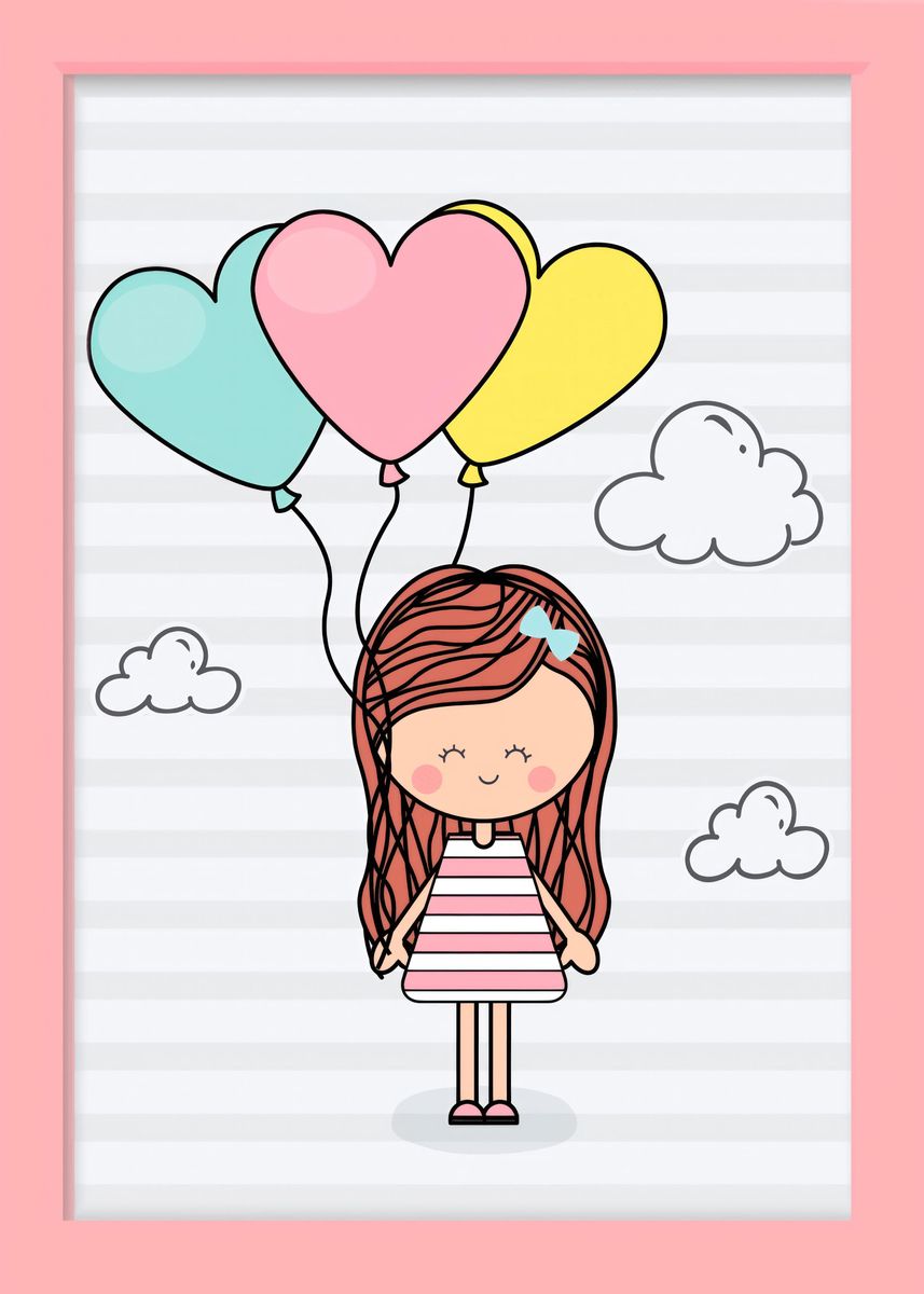 'Baby Girl Art' Poster, picture, metal print, paint by AmberMary | Displate