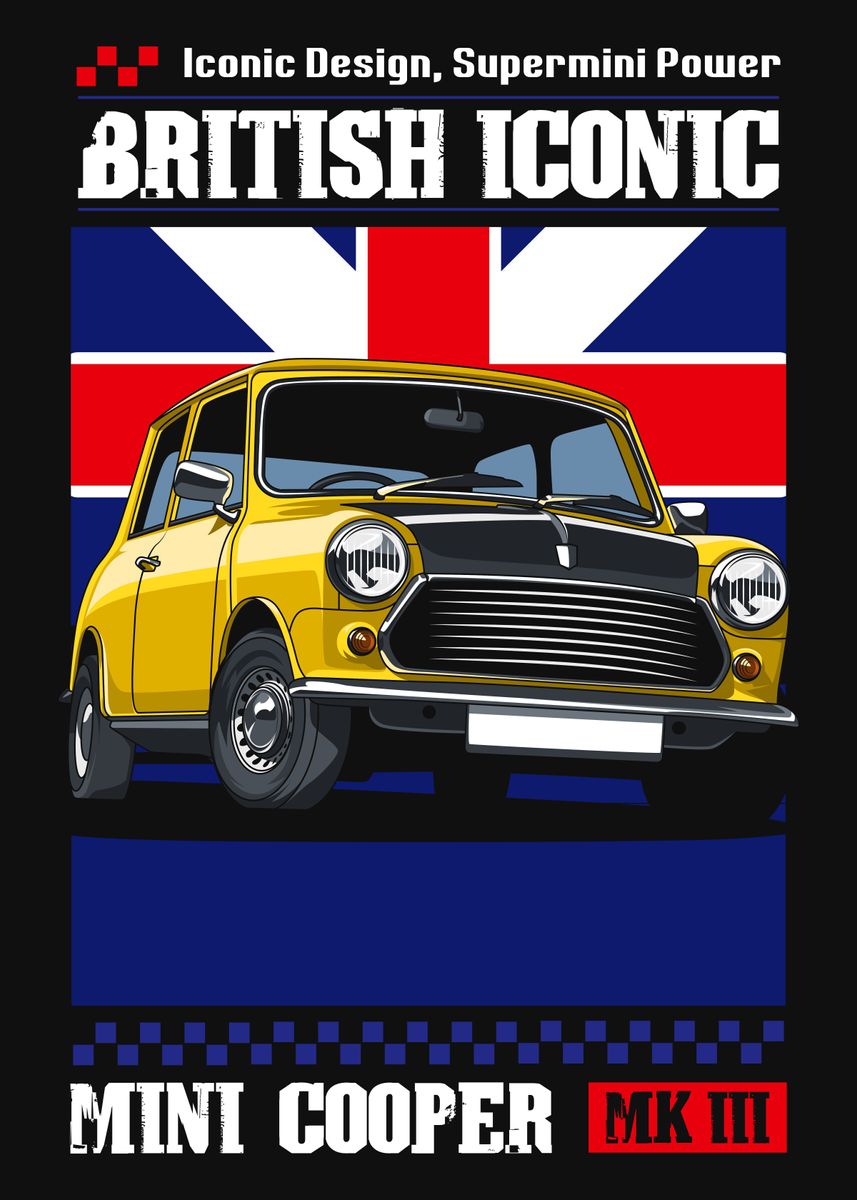'British Mini Car' Poster, picture, metal print, paint by Mikhaila ...