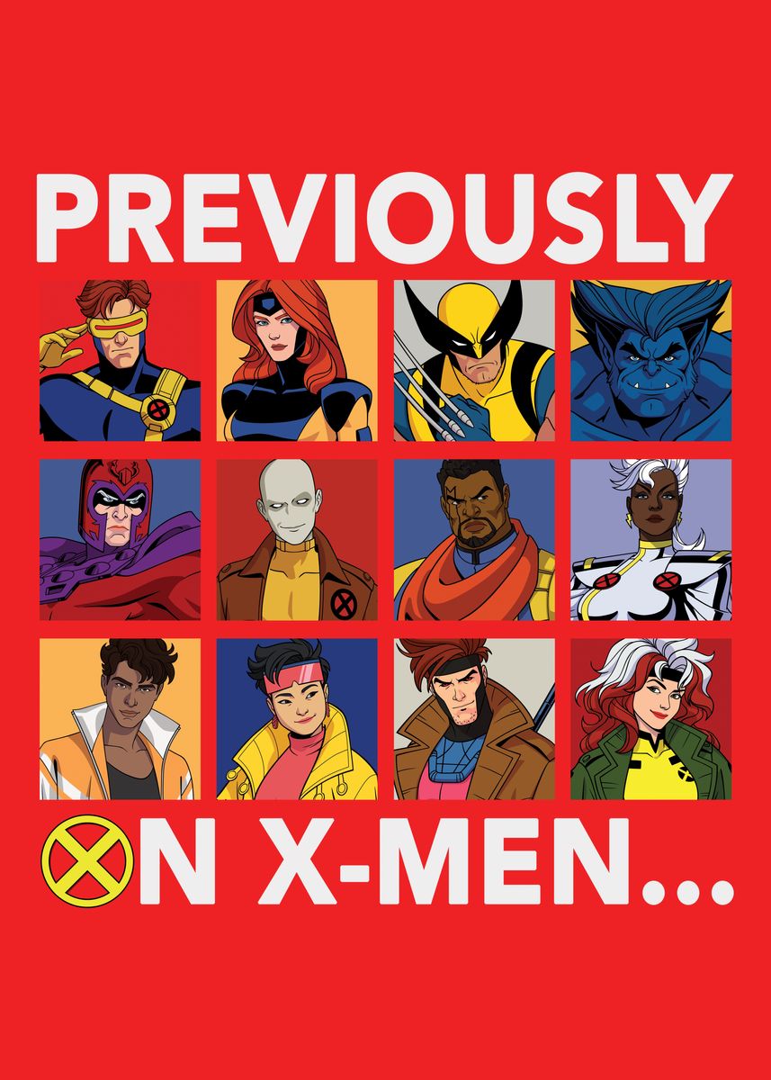'Previously on X-Men' Poster, picture, metal print, paint by Marvel ...