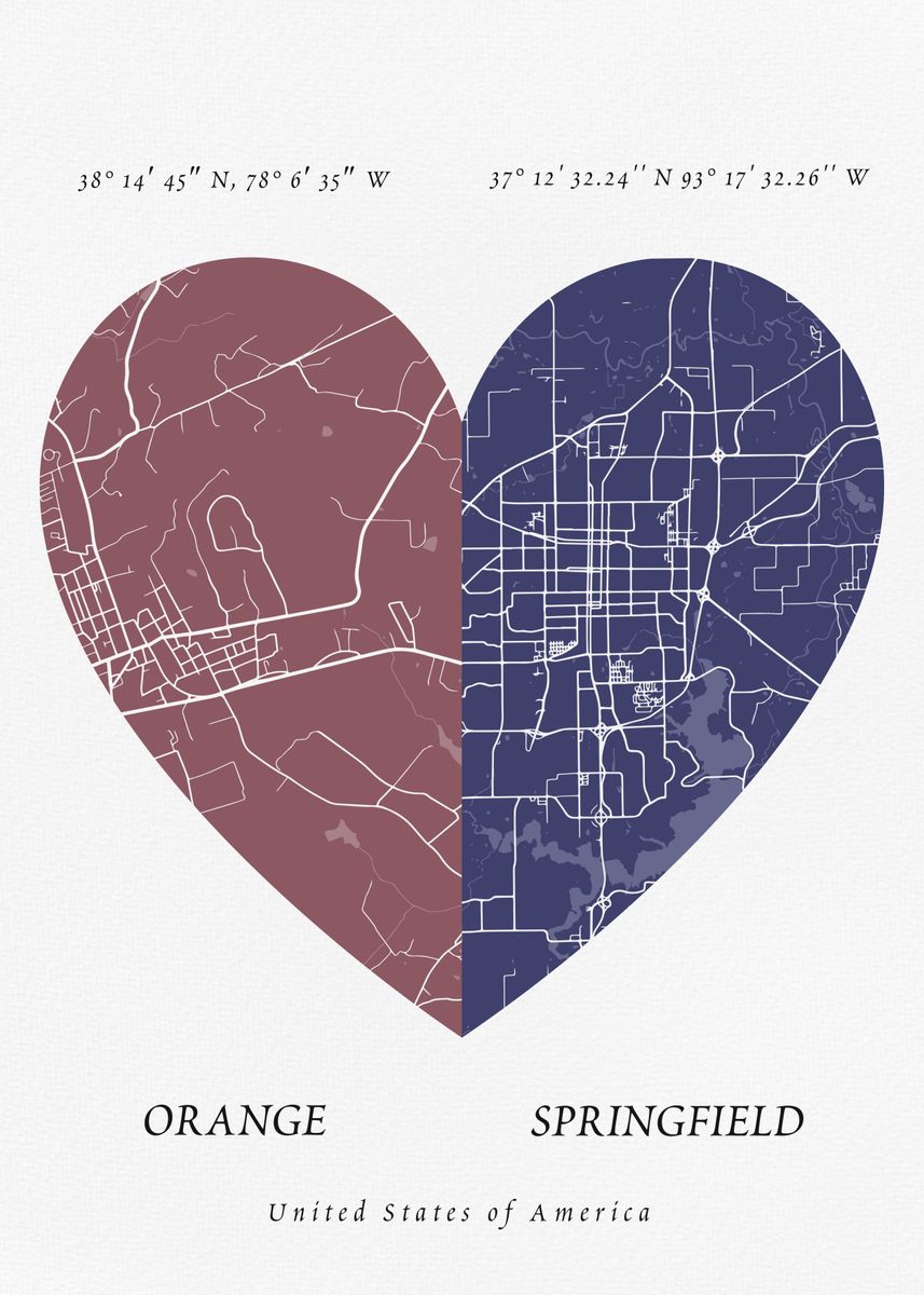 'Orange and Springfield' Poster, picture, metal print, paint by ...