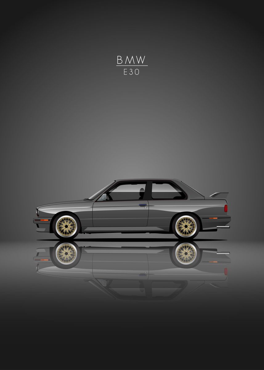 'BMW M3 E30' Poster, picture, metal print, paint by Ahmad Nur Ihsan | Displate