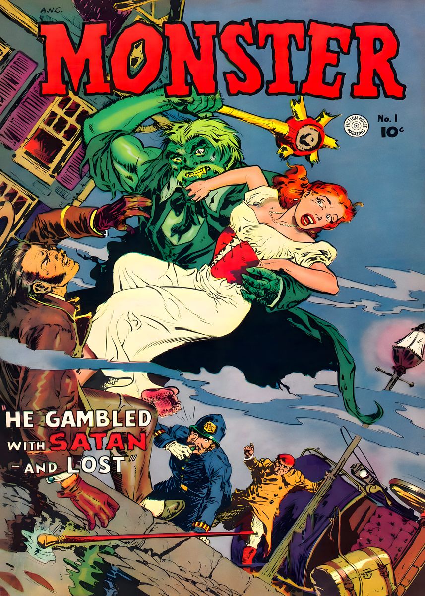 'Monster Comic Book No 1' Poster, picture, metal print, paint by Steel ...