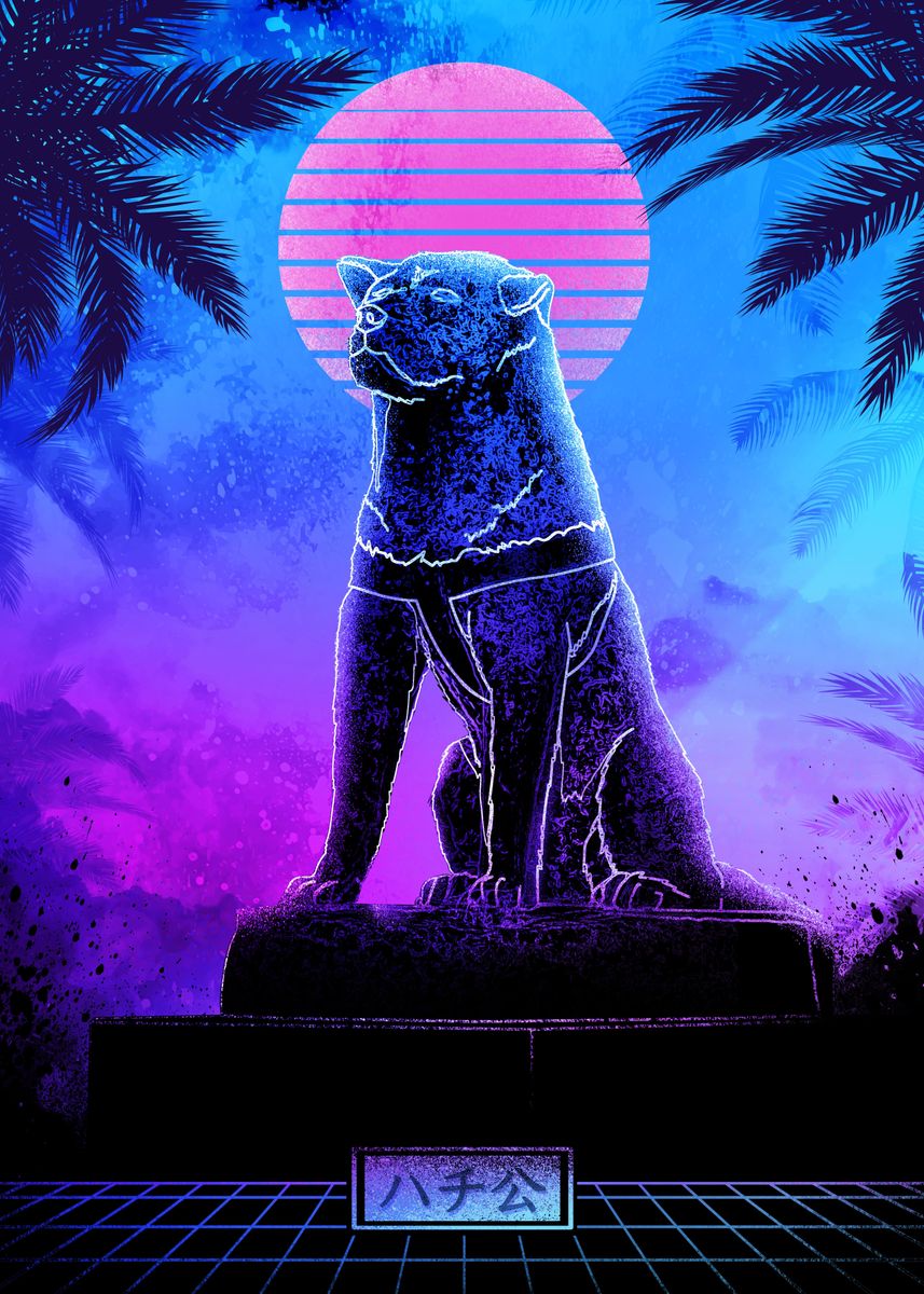 'Retro Soul of Hachiko' Poster, picture, metal print, paint by Donnie ...