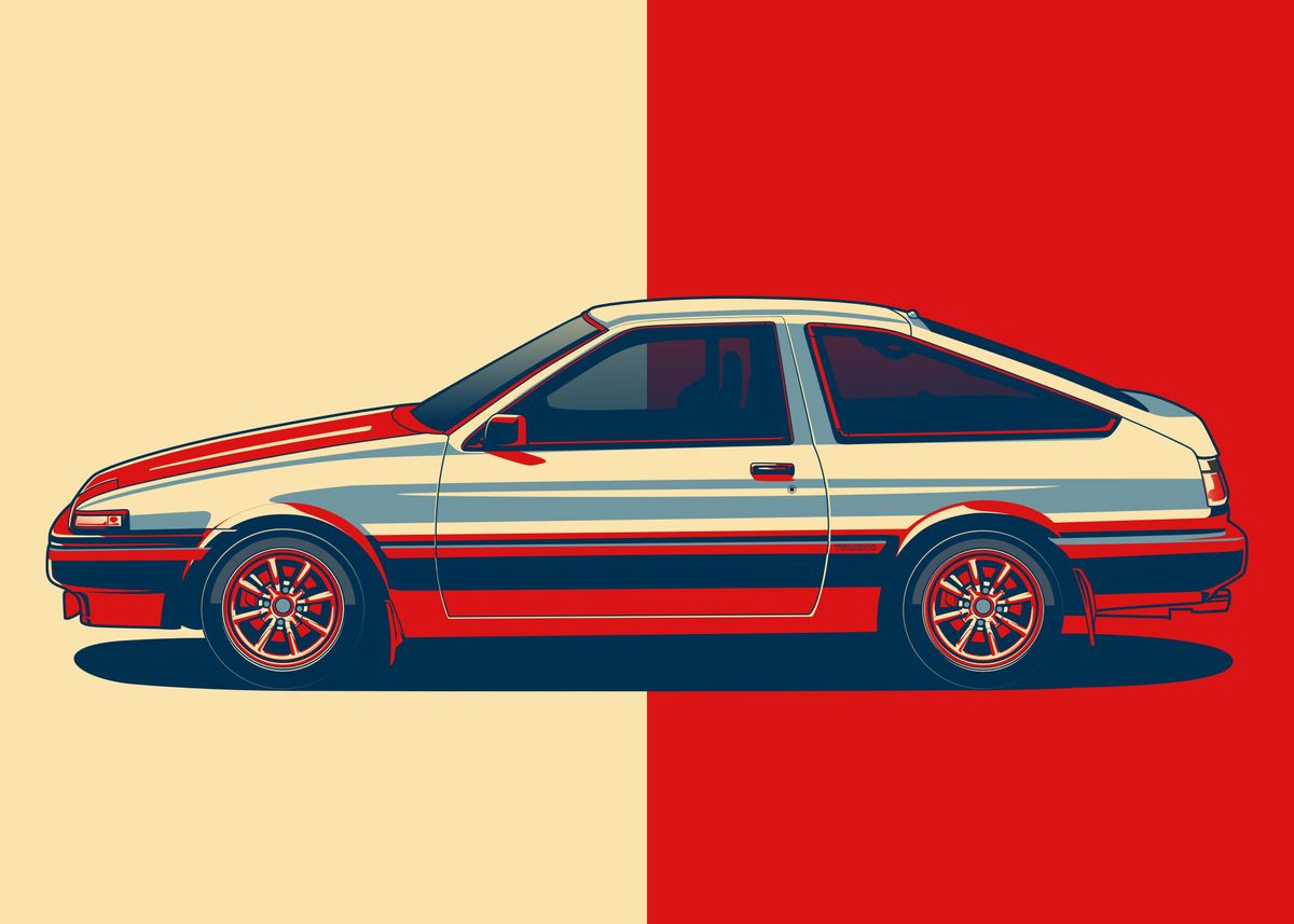 'Toyota Trueno Initial D' Poster by Deeo | Displate