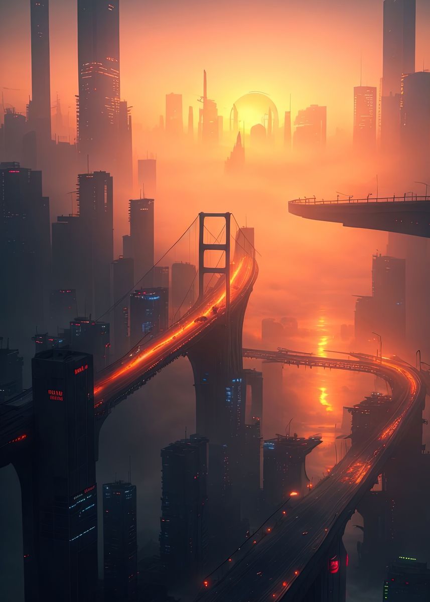 'Futuristic' Poster, picture, metal print, paint by Anamitra | Displate