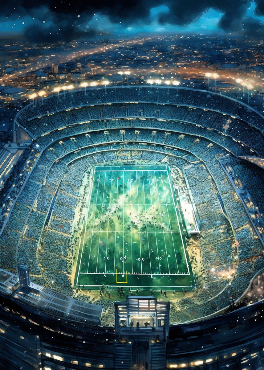 'American Football Stadium' Poster, picture, metal print, paint by ...