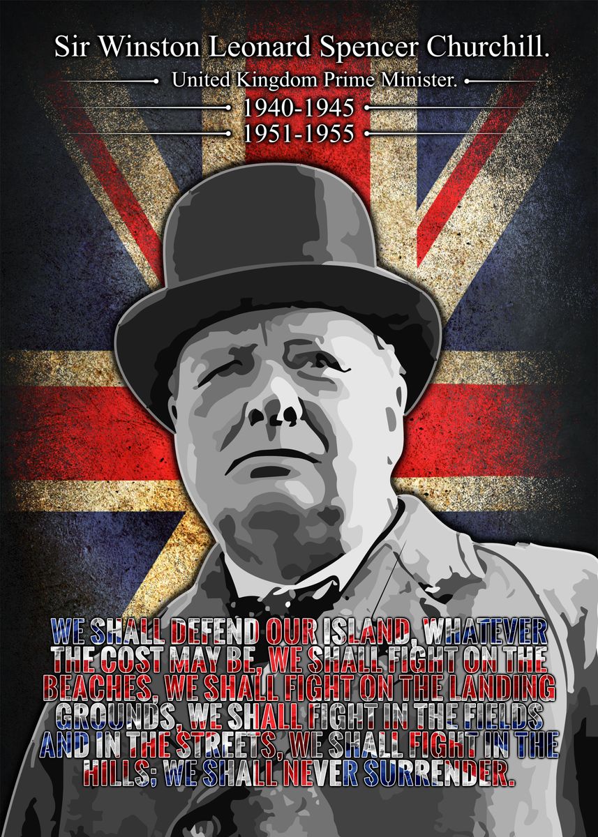 'Winston Churchill ' Poster, picture, metal print, paint by Arts and ...