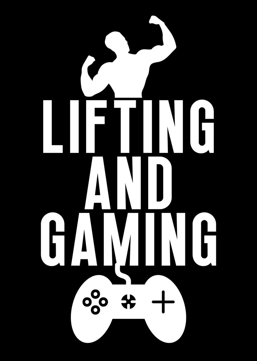 'Lifting and Gaming' Poster, picture, metal print, paint by Wezt Studio ...