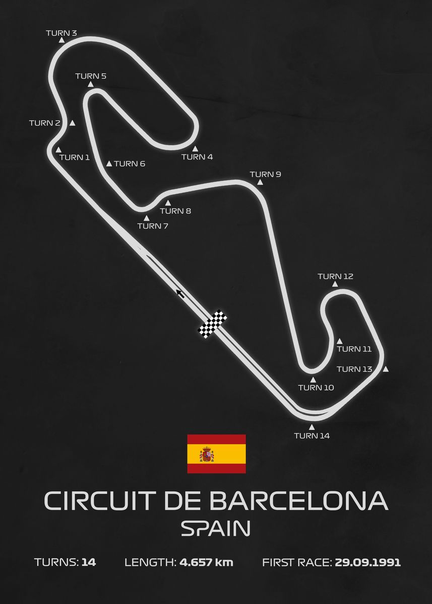 'F1 Track Barcelona' Poster, picture, metal print, paint by ...
