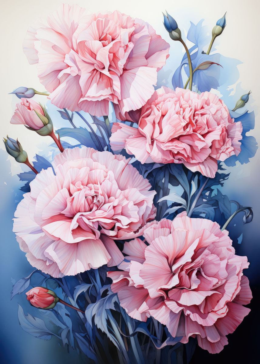 'Carnation' Poster, picture, metal print, paint by DesigNerds | Displate