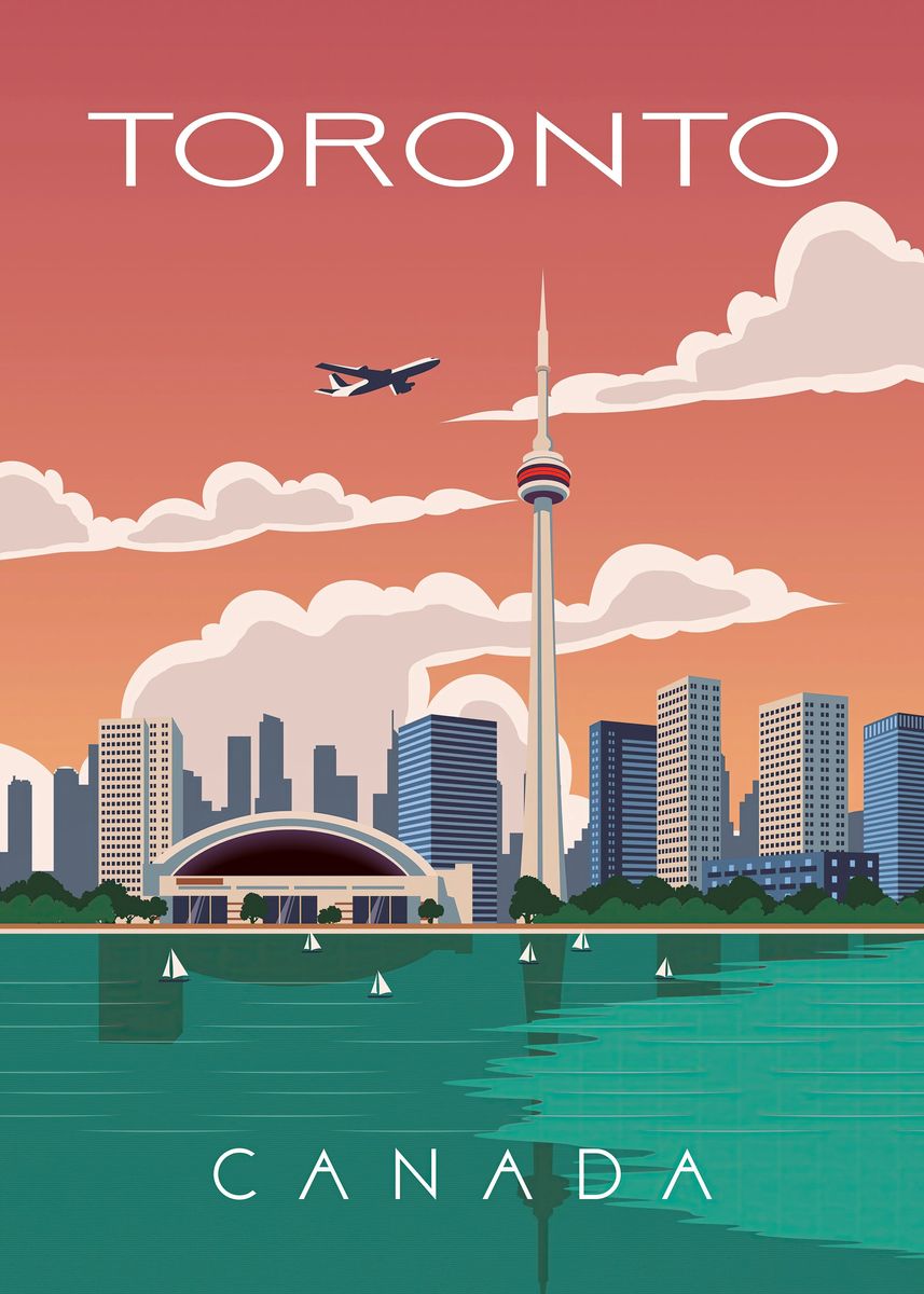 'toronto ontario Travel Art' Poster, picture, metal print, paint by ...