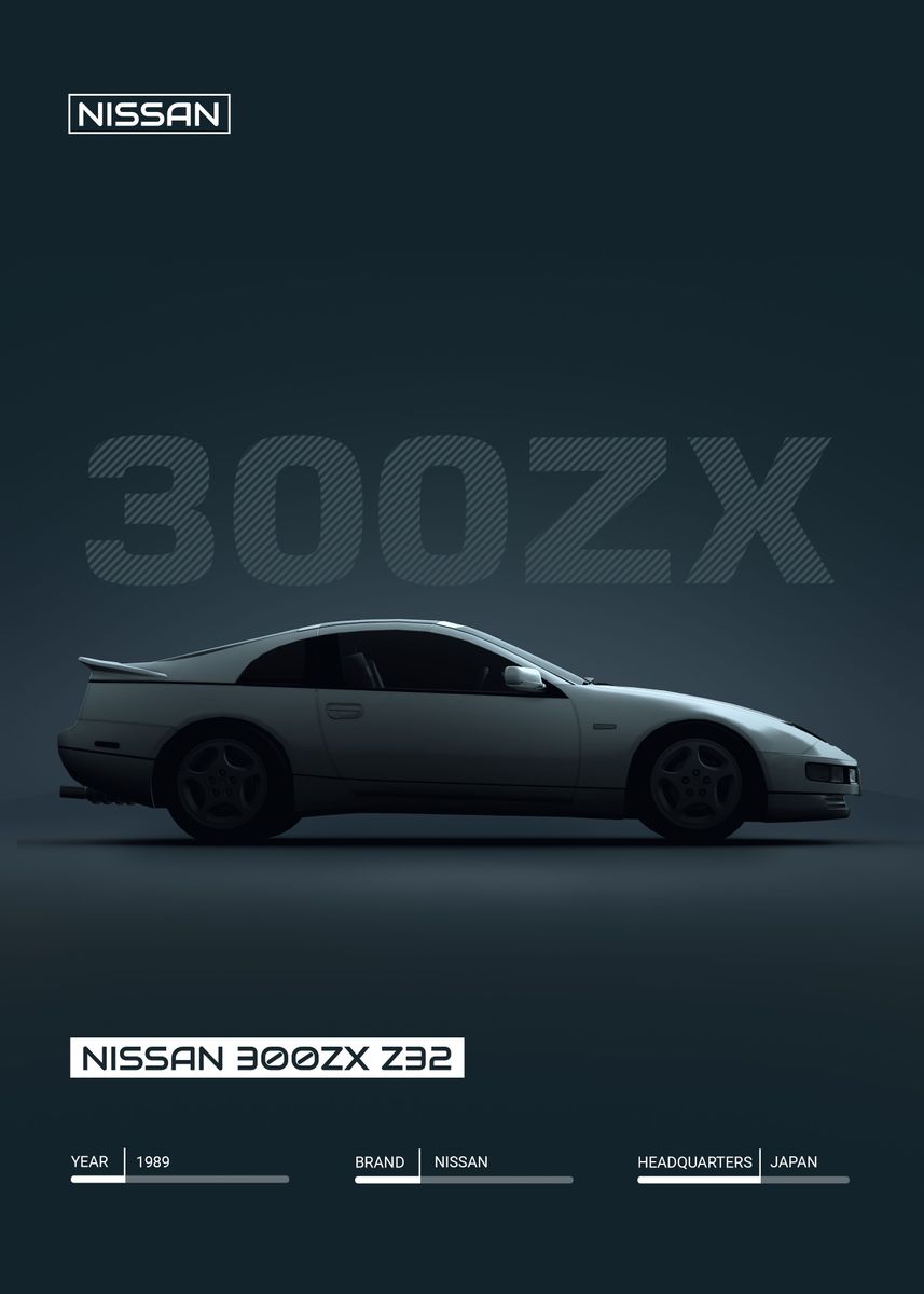 'Nissan 300ZX Z32' Poster, picture, metal print, paint by Basues | Displate