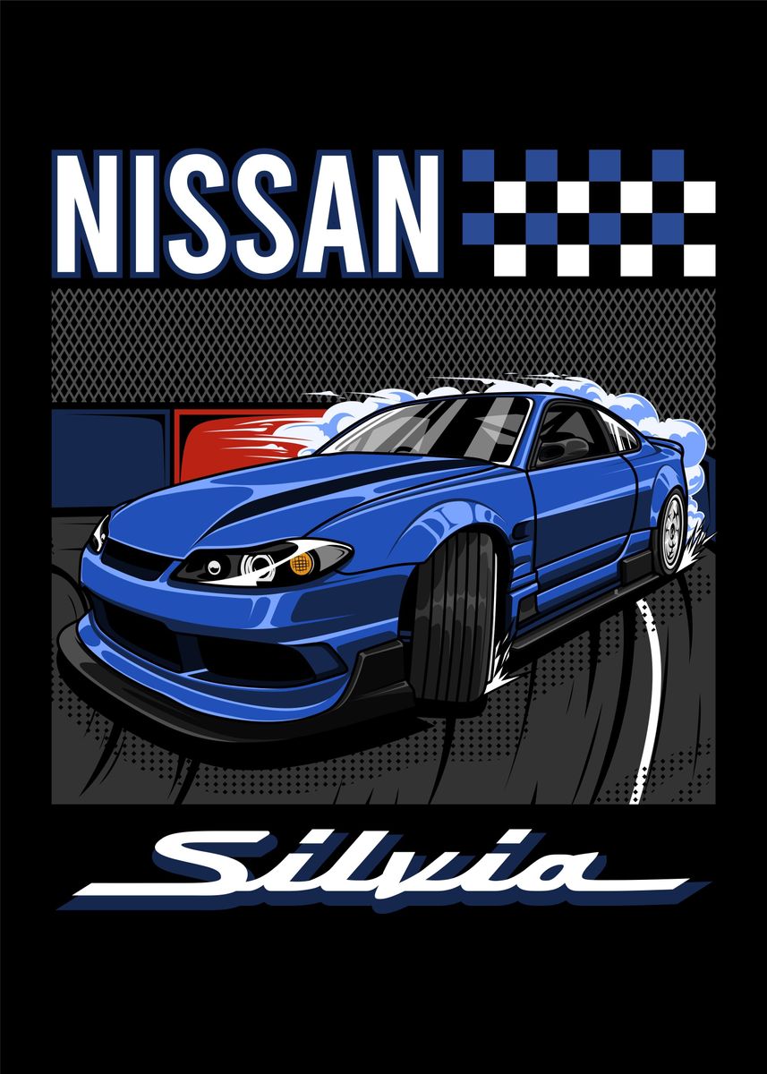 'Nissan Sylvia S15 Drift' Poster, picture, metal print, paint by Heru ...