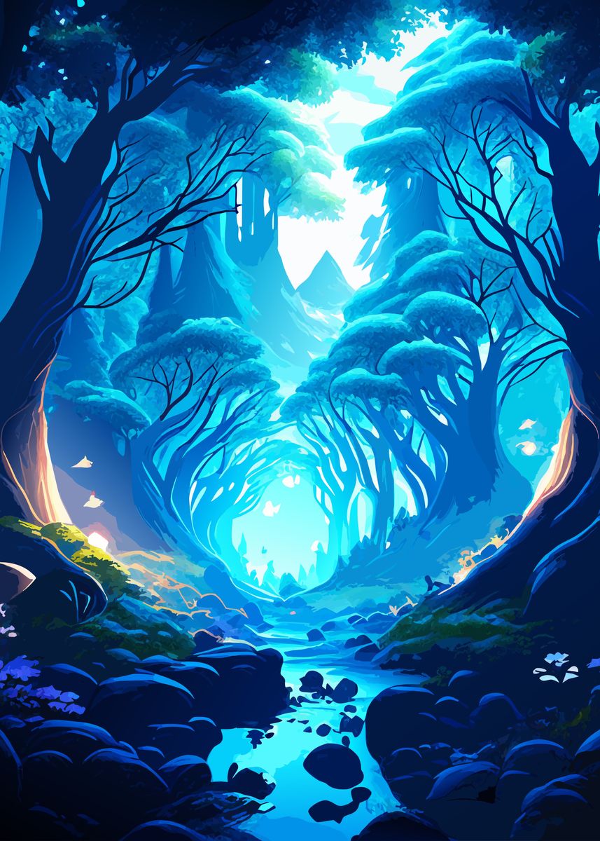 'Fantasy Forest' Poster, picture, metal print, paint by crbn design ...