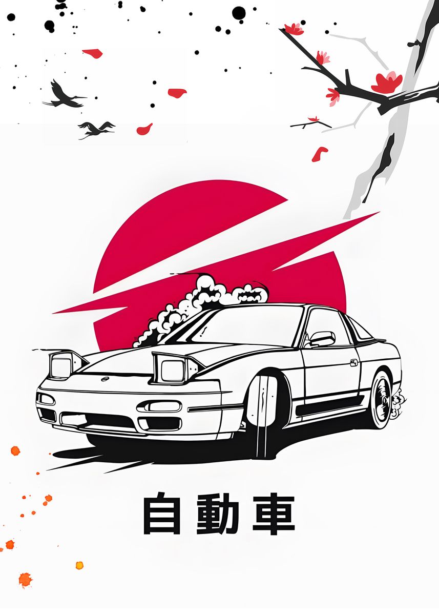 'Japanese Nissan 180SX' Poster by Anime manga | Displate