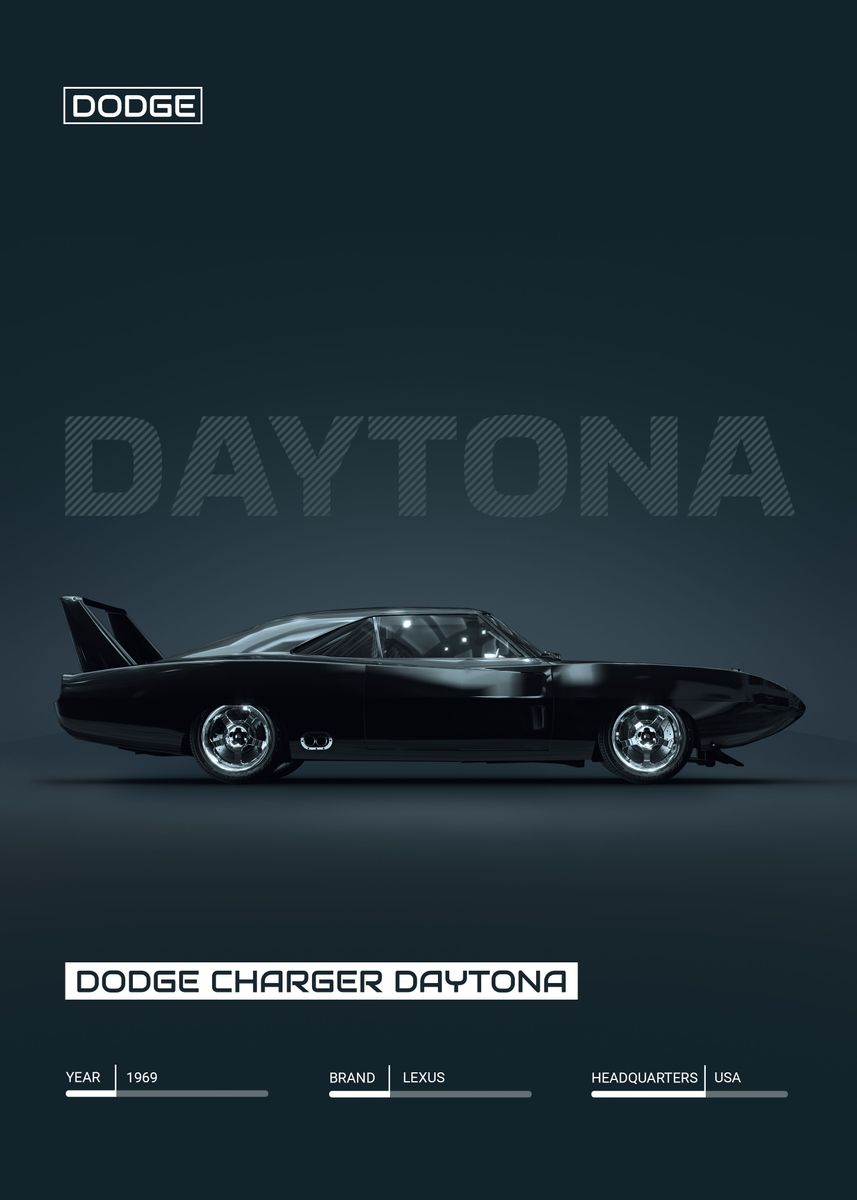 'Dodge Charger Daytona 1969' Poster, picture, metal print, paint by ...