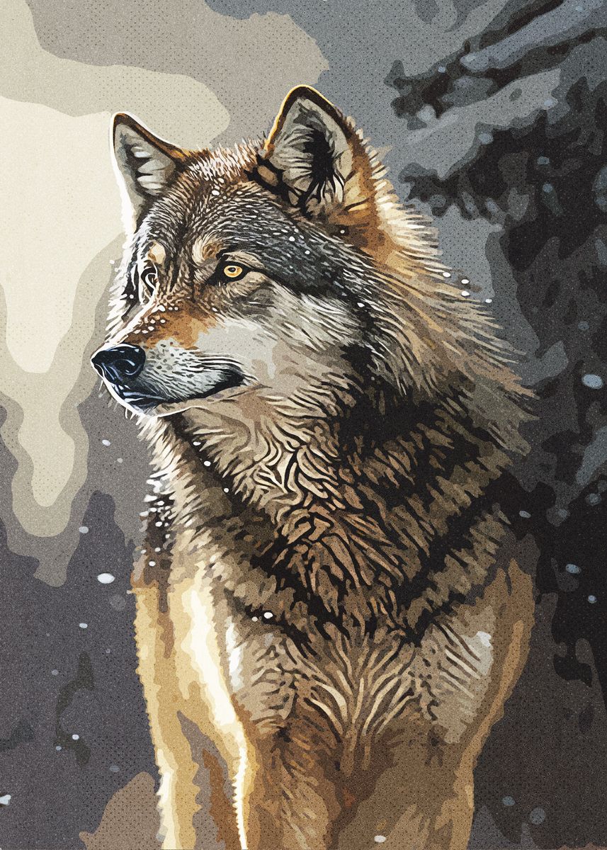 'Wolf Vintage' Poster, picture, metal print, paint by Fachrul Abqary ...