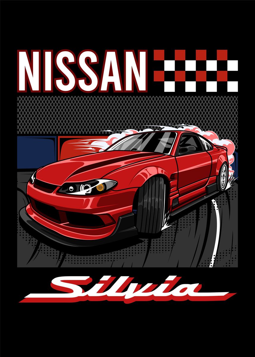 'Nissan Sylvia S15 Drift' Poster, picture, metal print, paint by Heru ...