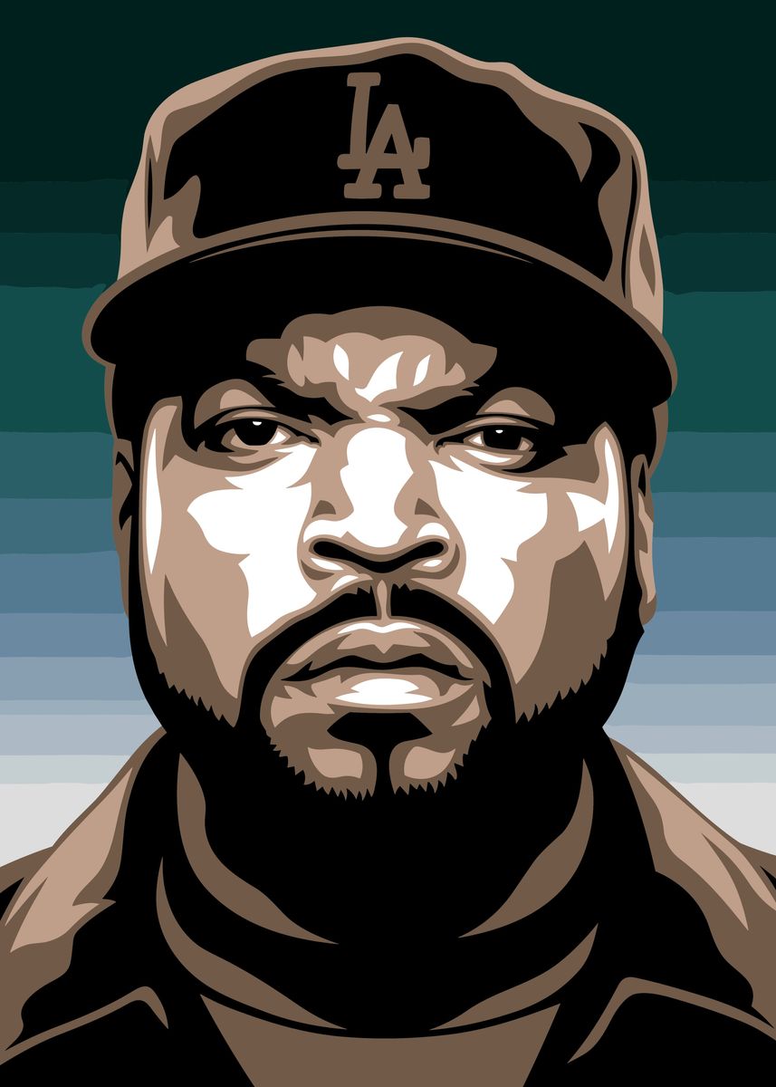 'Ice Cube Vector Rap' Poster, picture, metal print, paint by SkarLite ...