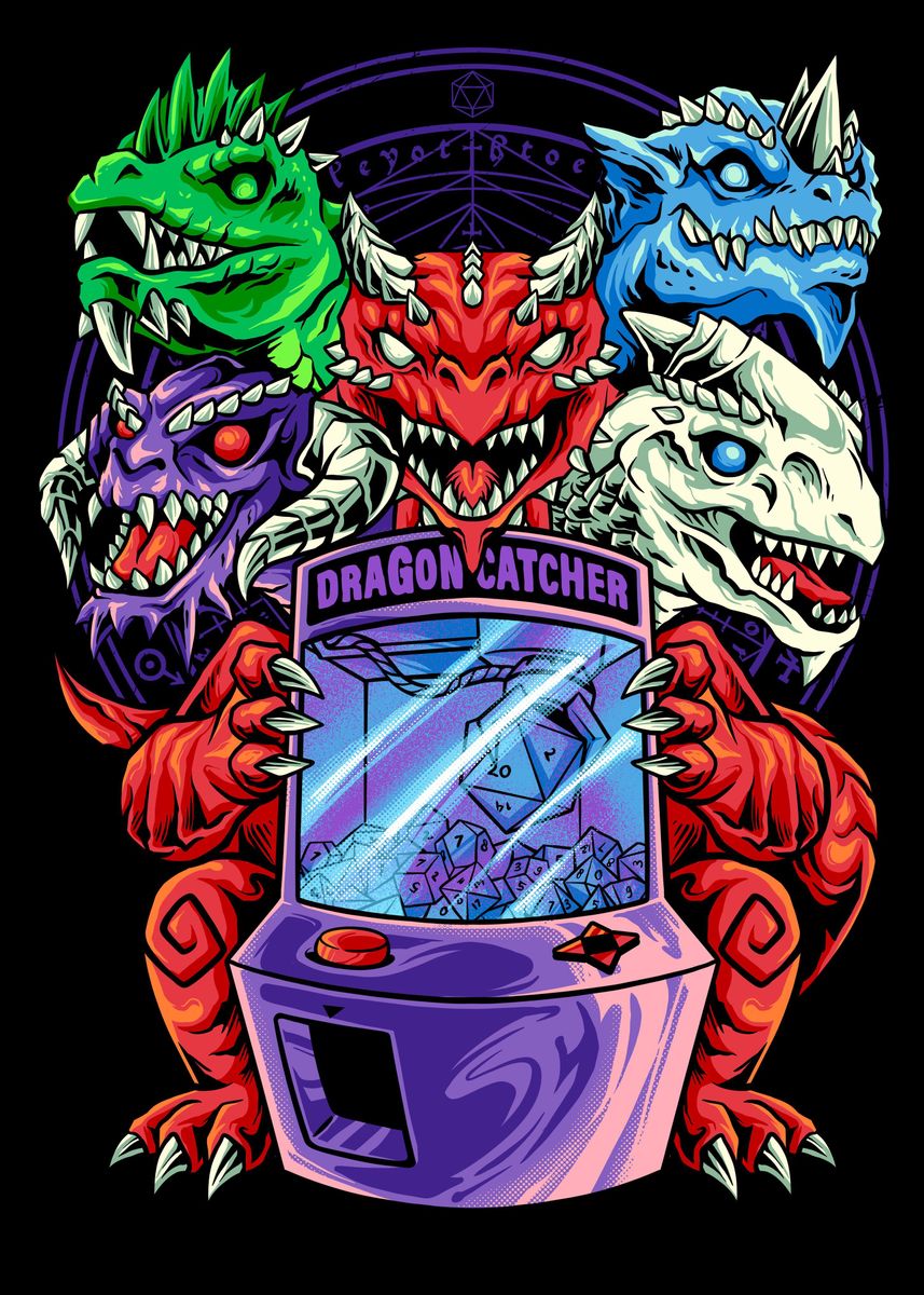 'dragon catcher ' Poster, picture, metal print, paint by spoilerinc ...