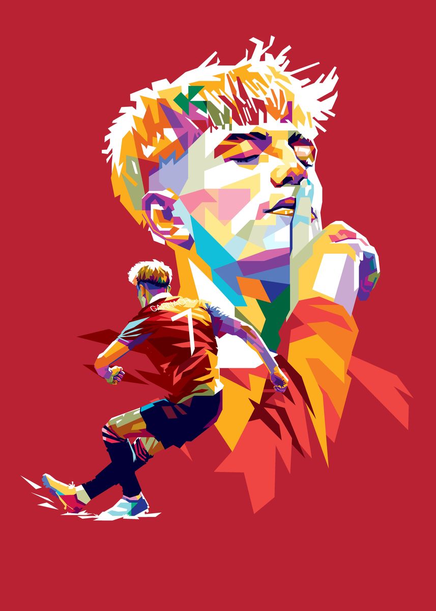 'Garnacho Pop Art ' Poster, picture, metal print, paint by RJWLTG ...