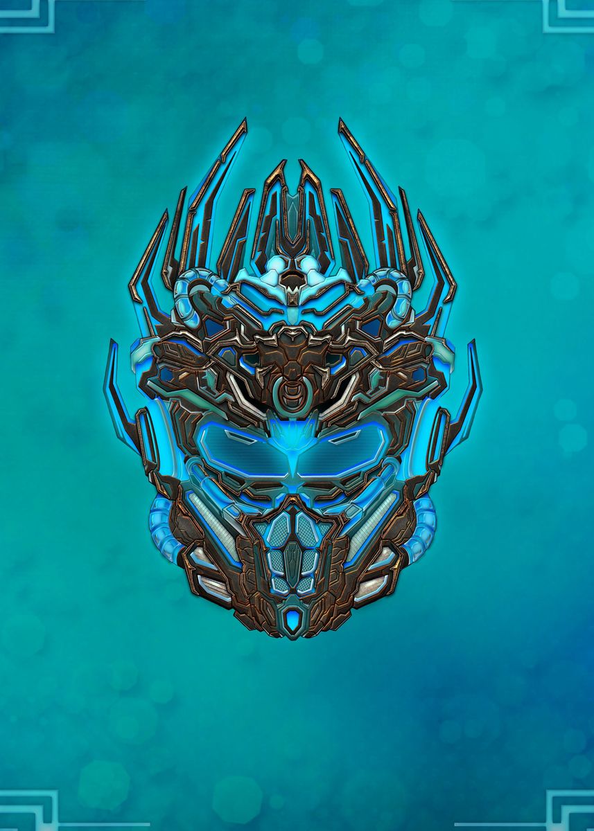 'Awesome cyberpunk mask ' Poster, picture, metal print, paint by Heike ...