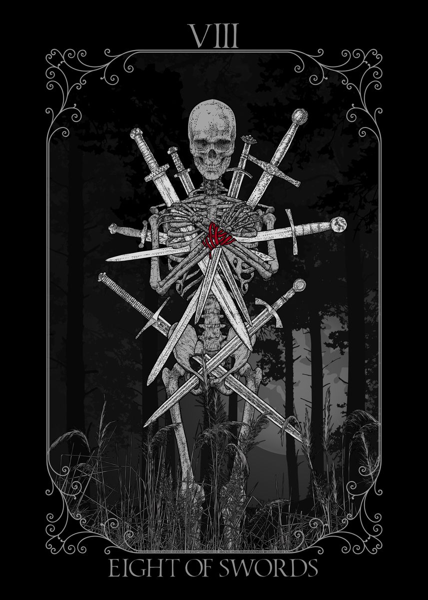 'eight of swords' Poster, picture, metal print, paint by king namu ...