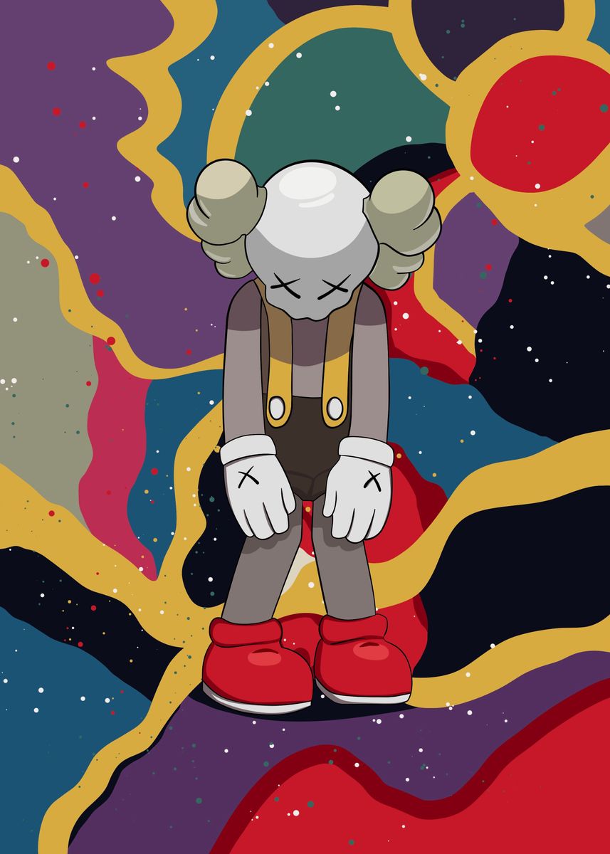 'Abstract beckground kaws' Poster, picture, metal print, paint by ...