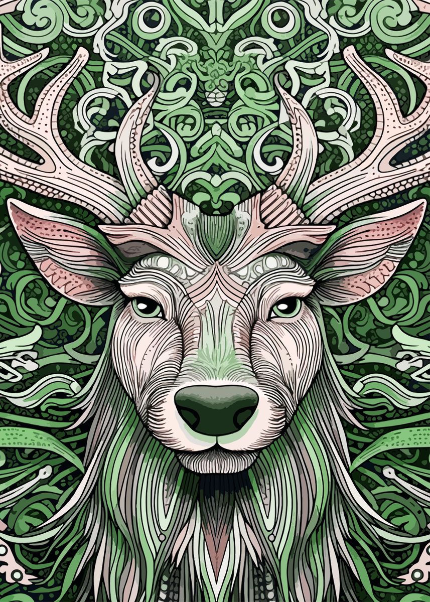 'A stag in the forest' Poster by Brian Grimmer | Displate