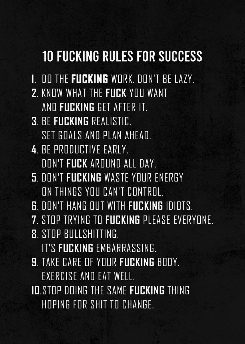 '10 RULES' Poster, picture, metal print, paint by SA KE | Displate