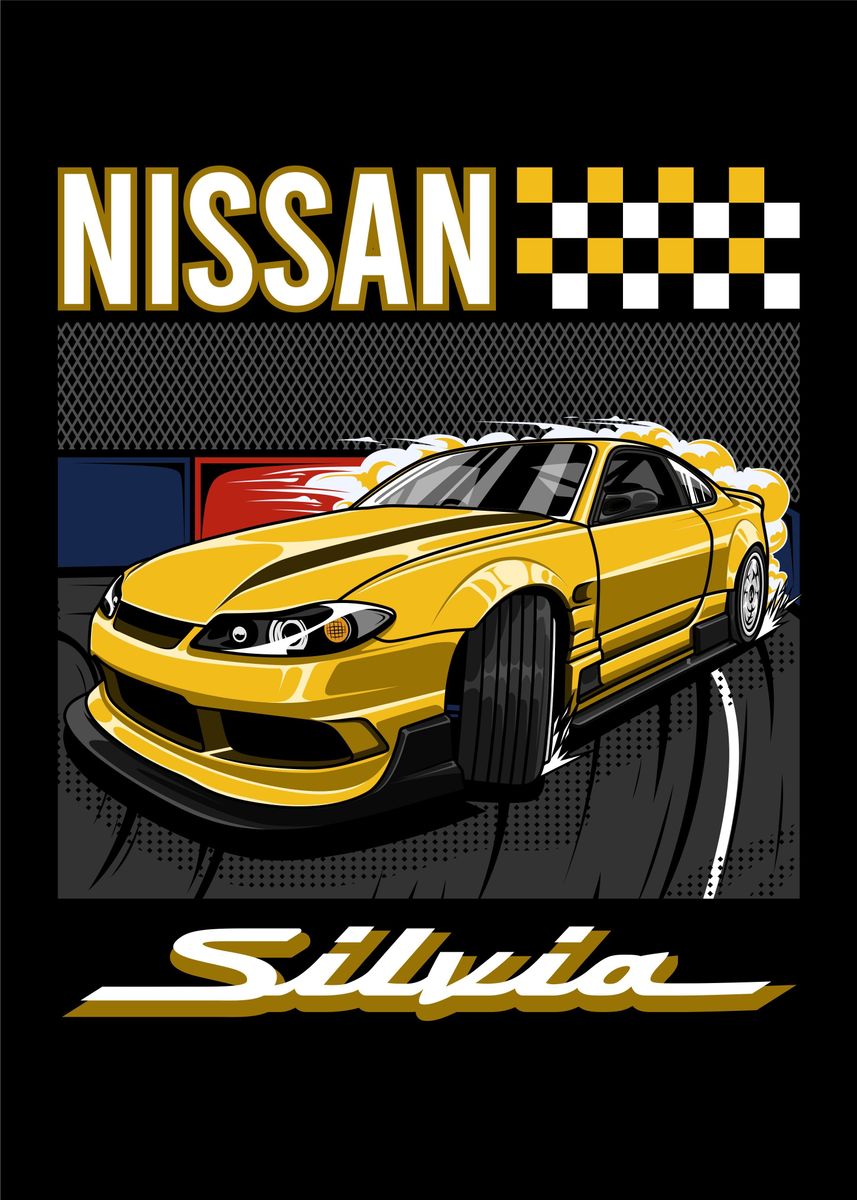 'Nissan Sylvia S15 Drift' Poster by Heru Kurniawan | Displate