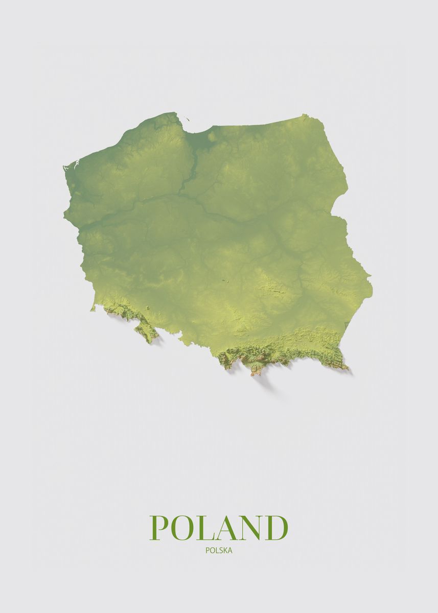 'Poland Map' Poster, picture, metal print, paint by Posterium Wall Art ...