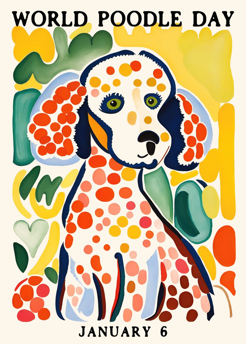 'WORLD POODLE DAY POSTER' Poster, picture, metal print, paint by ...