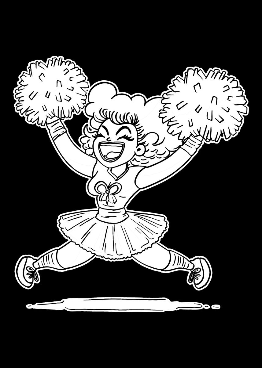 'Cheerleading Cheerleader' Poster, picture, metal print, paint by ...